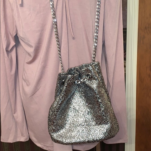 Bags | Metallic Silver Bucket Bag | Poshmark